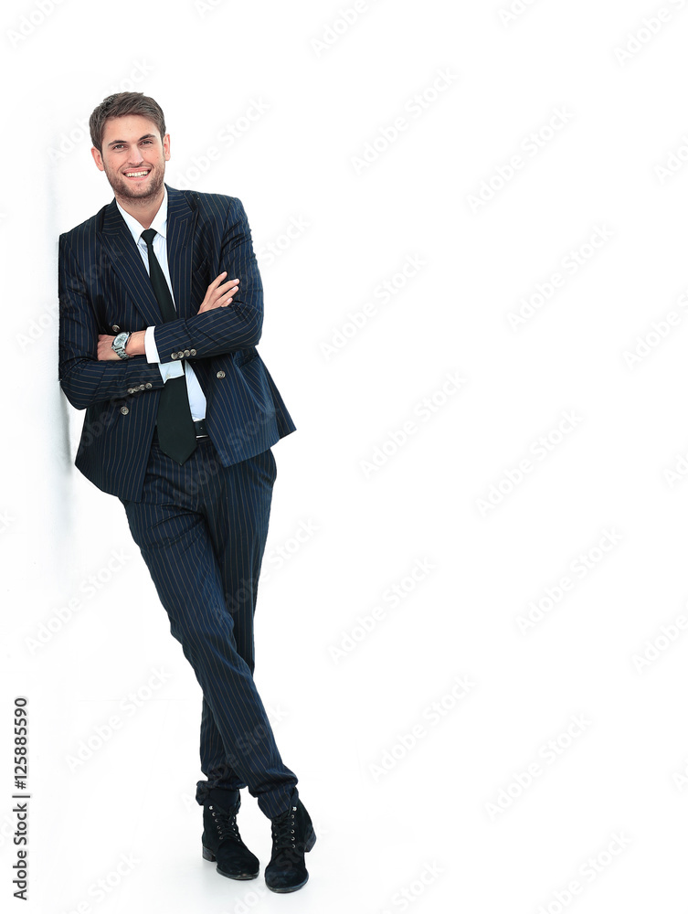 Young Man In Suit Standing