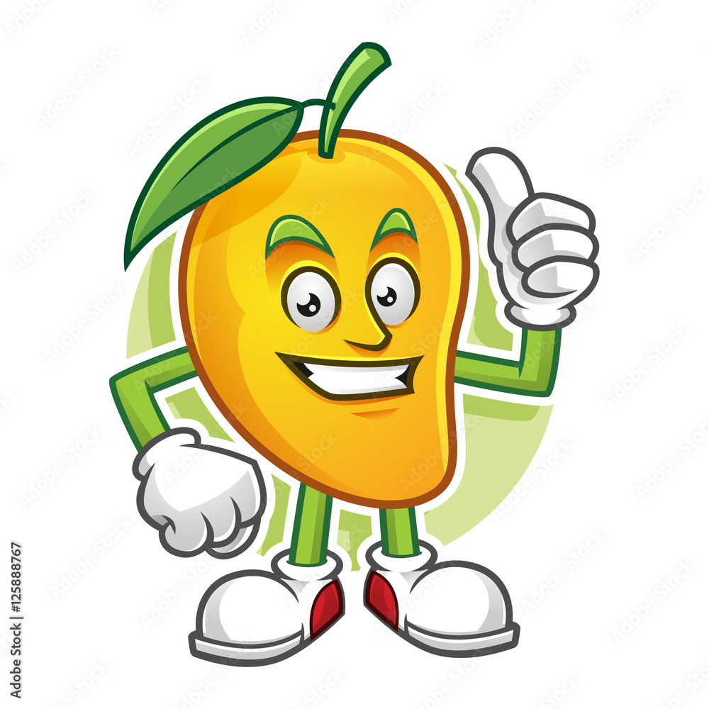 Thumb up, mango mascot, mango character, vector of mango, mango cartoon ...