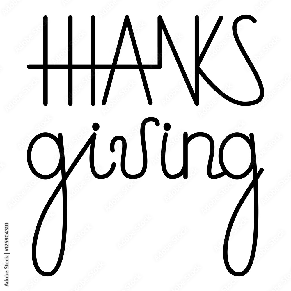 Thanksgiving Day Hand drawn lettering text Stock Vector | Adobe Stock