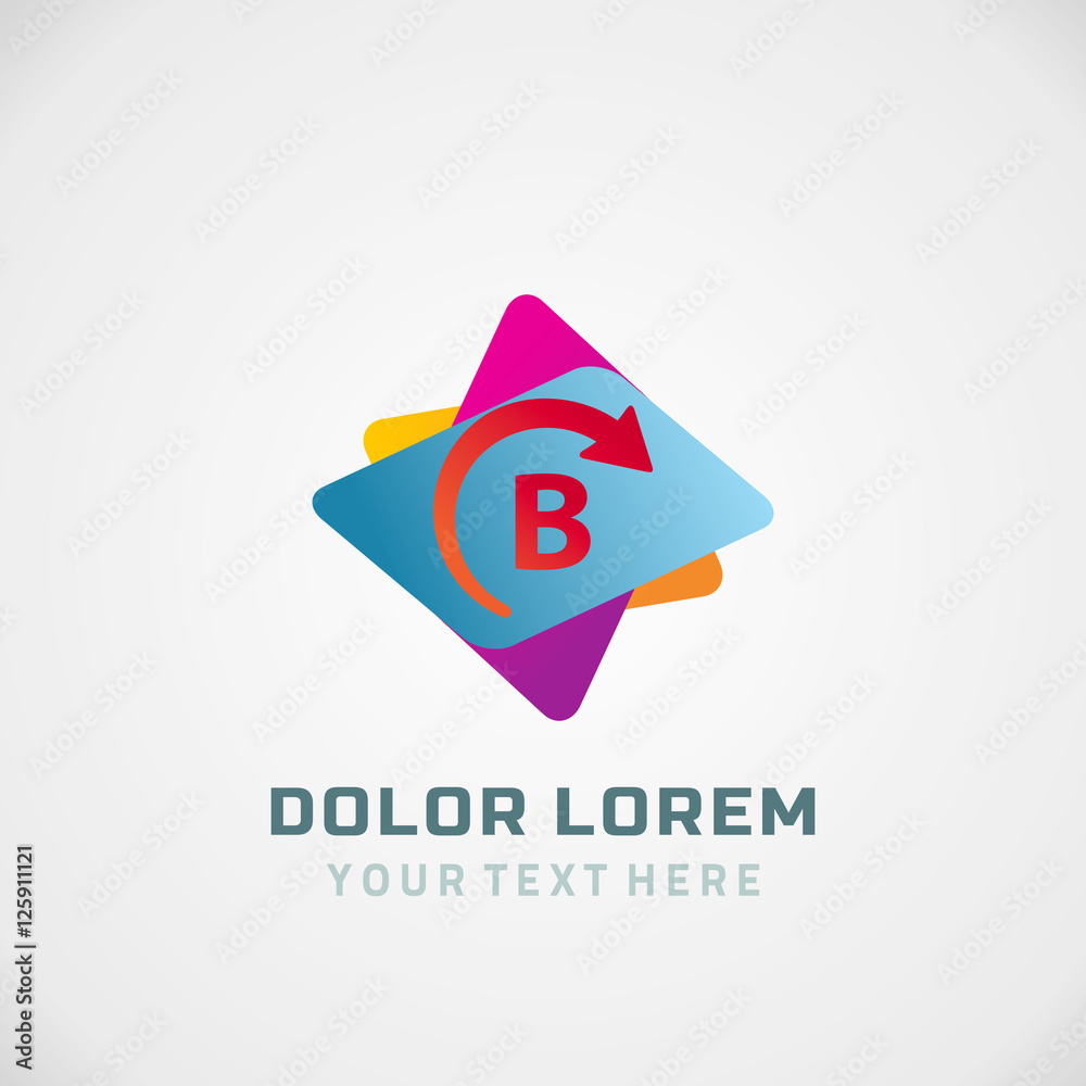 letter b with arrow logo Stock Vector | Adobe Stock