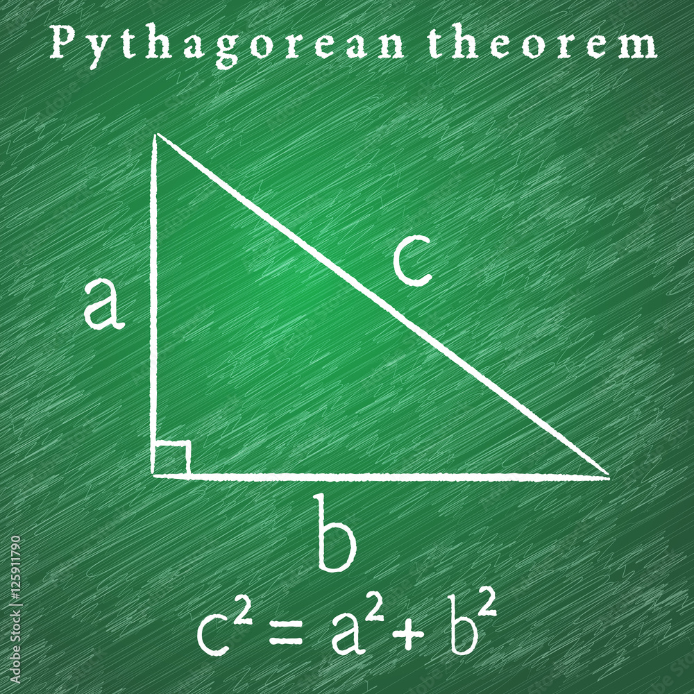 Triangle on the blackboard, Pythagorean theorem Stock Vector | Adobe Stock