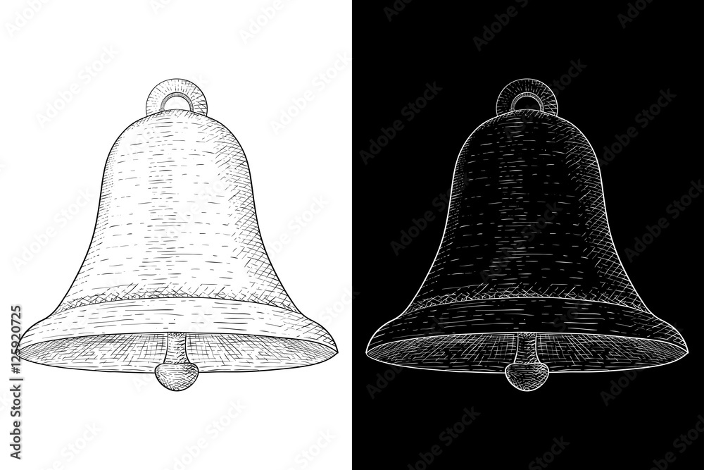 Bell. Hand drawn sketch Stock Vector | Adobe Stock