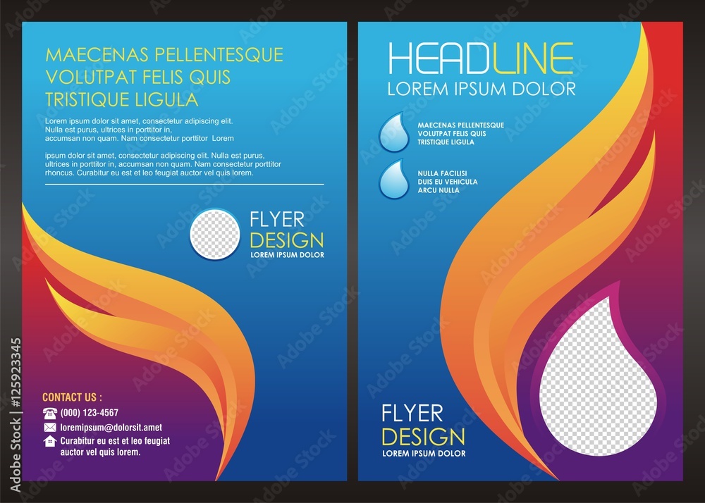 Fire - Flame - corporate flyer template Design Stock Vector | Adobe Stock