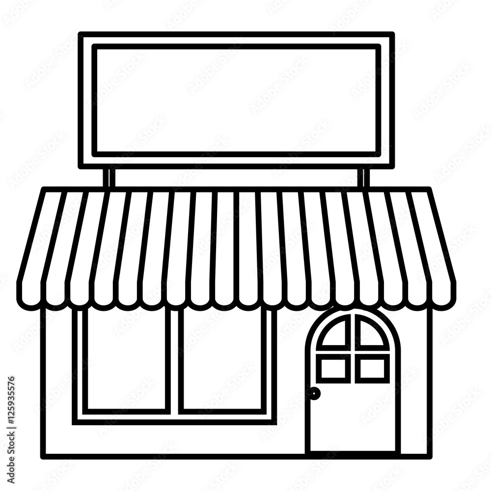 Small store icon. Shop retail market and business theme. Isolated ...