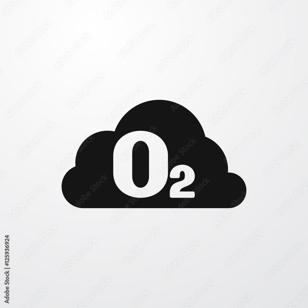 O2 cloud icon illustration Stock Vector | Adobe Stock