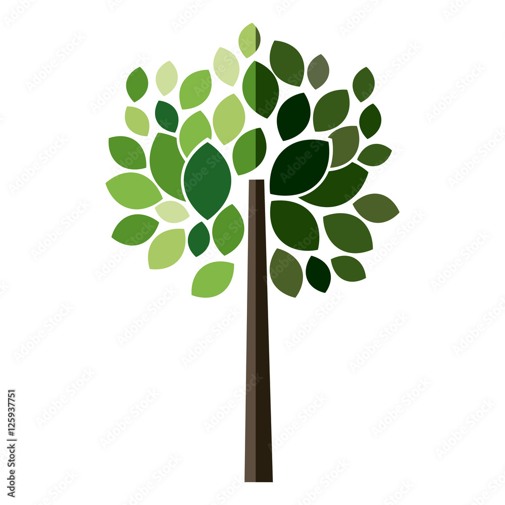 Tree with leaves icon. Plant nature environment spring and garden theme ...