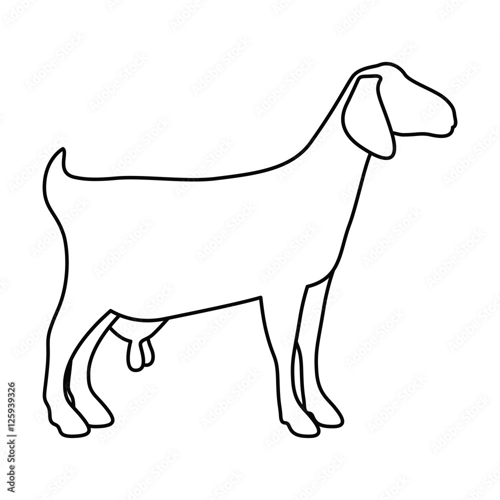 Goat icon. Livestock animal life nature and fauna theme. Vector ...