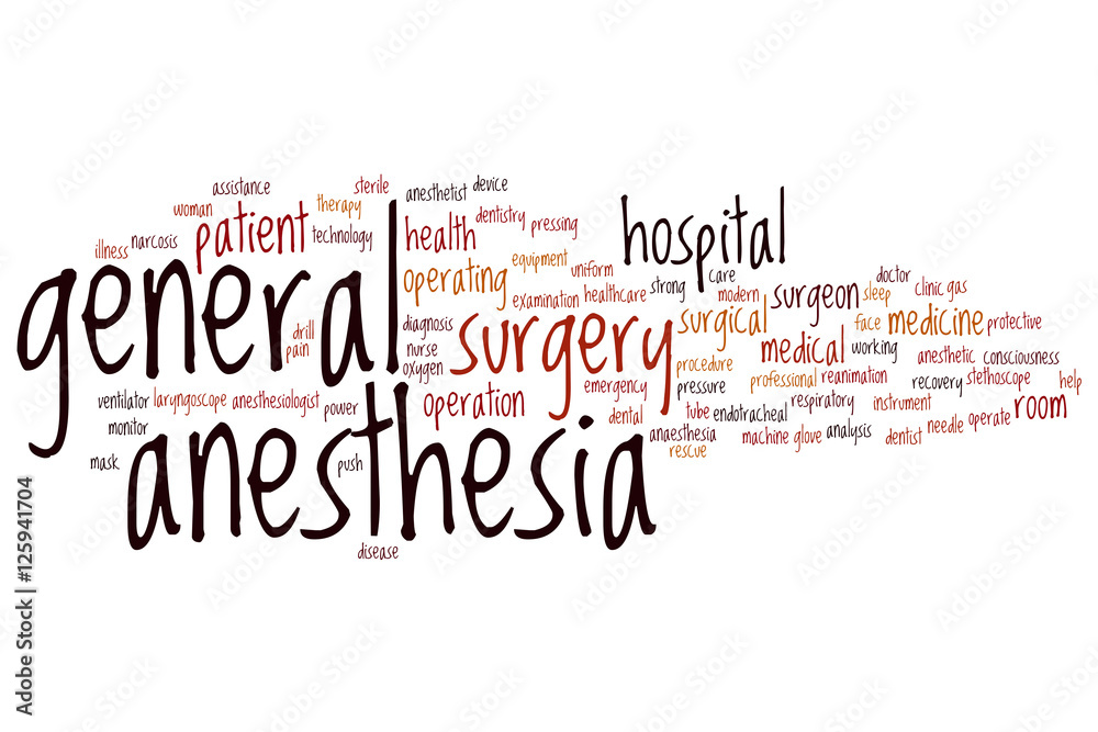 General anesthesia word cloud Stock Illustration | Adobe Stock