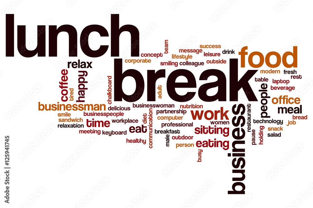 Lunch break word cloud Stock Illustration | Adobe Stock