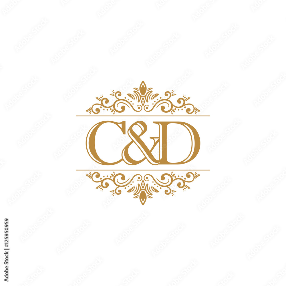 C&D Initial logo. Ornament gold Stock Vector | Adobe Stock