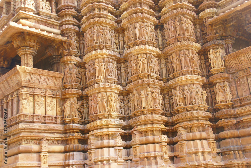 Sculptures of loving couples, illustrating the Kama Sutra Stock Photo ...