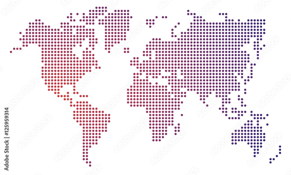 Dot world map Stock Vector | Adobe Stock