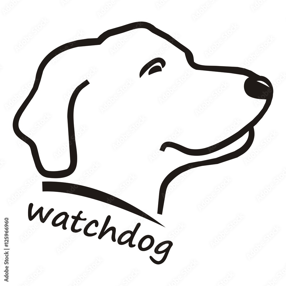 watchdog, contour, vector icon Stock Vector | Adobe Stock