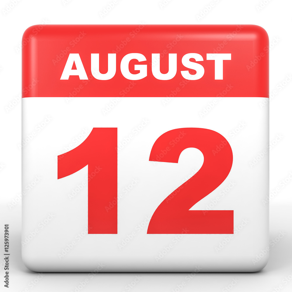 August 12 Calendar On White Background Stock Illustration Adobe Stock