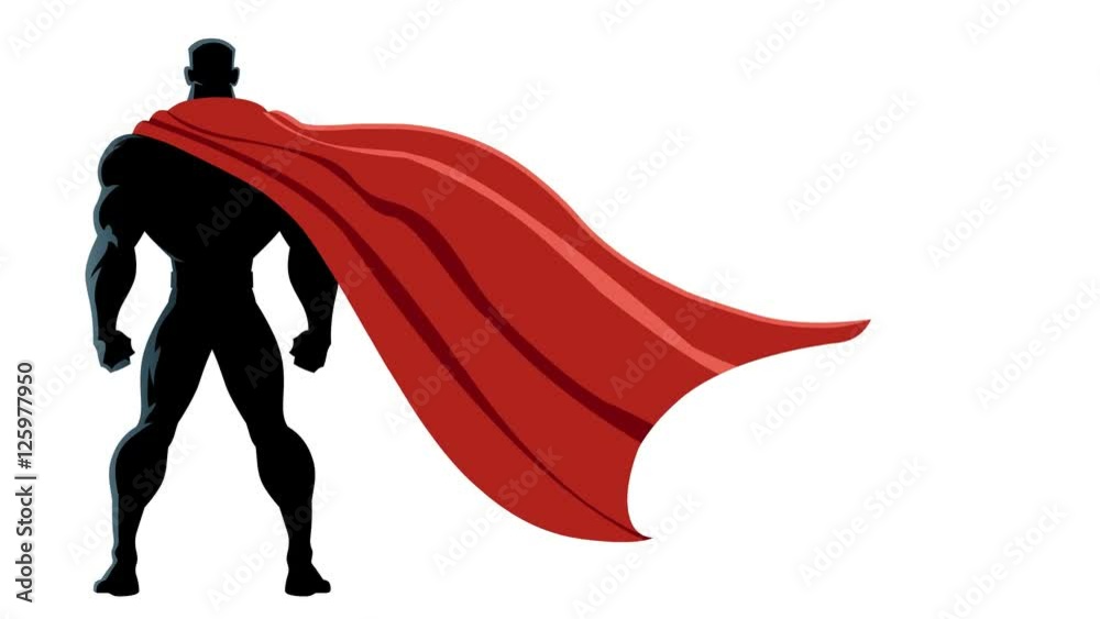 Superhero Back Isolated / Animation of superhero with alpha channel ...