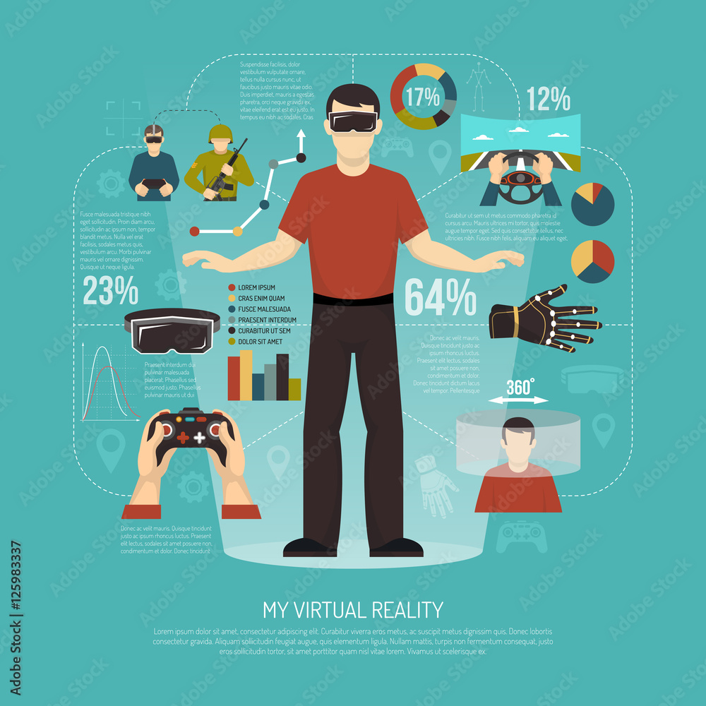 Virtual Reality Vector Illustration Stock Vector | Adobe Stock