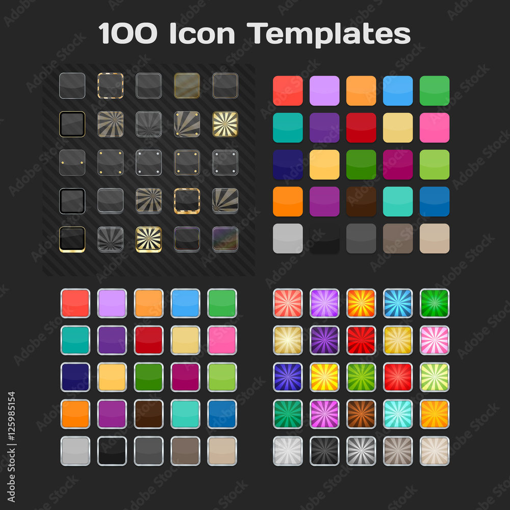 100 App Icon Templates. Set. Vector Stock Vector | Adobe Stock