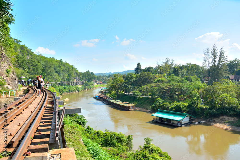 Beautiful landscape Death Railway bridge over the Kwai Noi River at ...