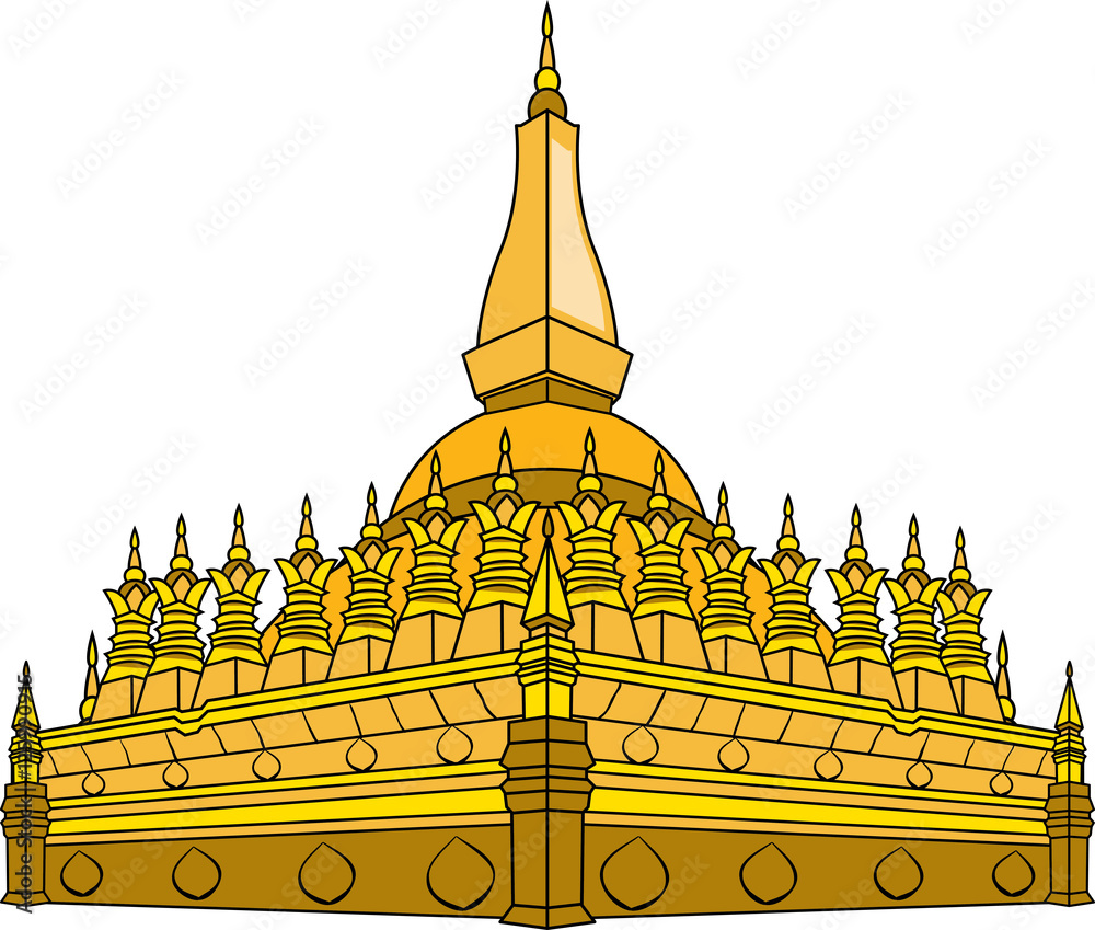 Vector illustration of Laos temple Stock Vector | Adobe Stock
