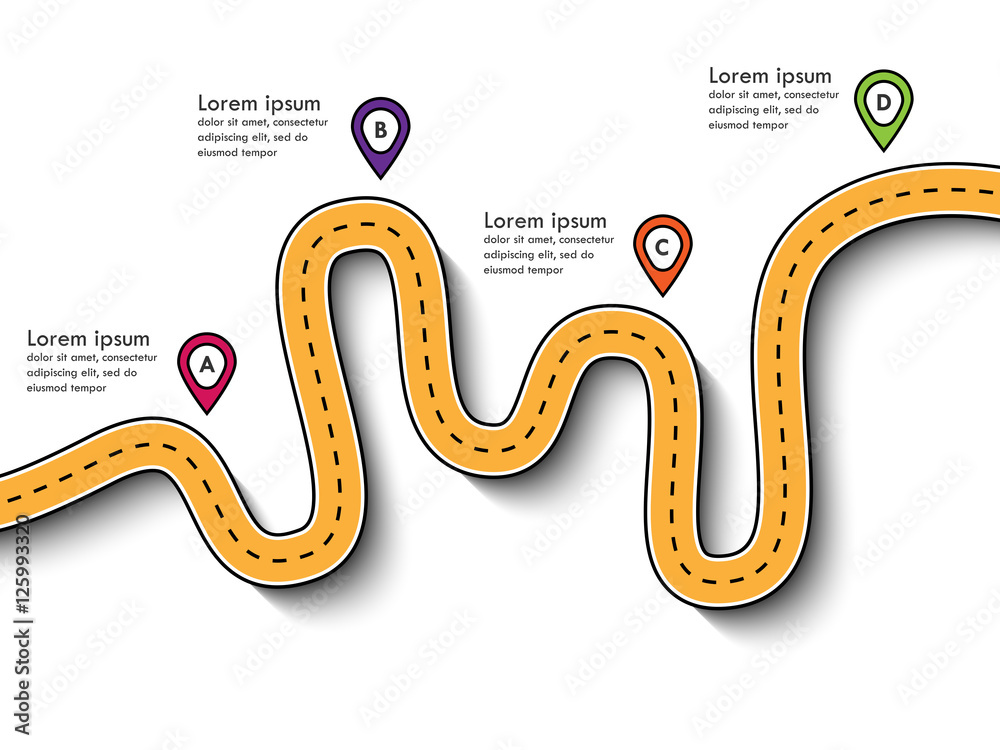 Road trip and Journey route. Business and Journey Infographic Design ...