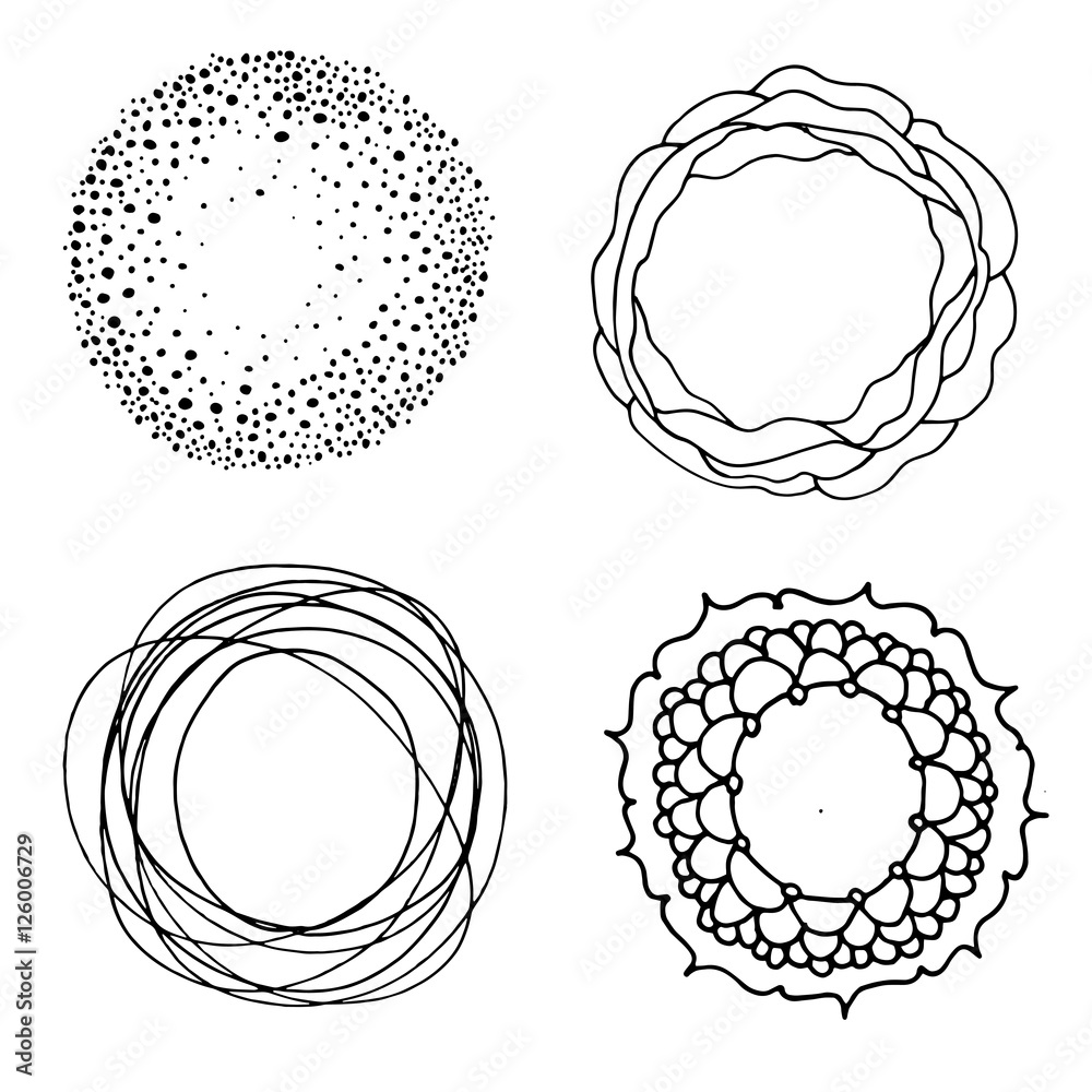 Simple hand drawn doodle circle template Stock Vector | Adobe Stock