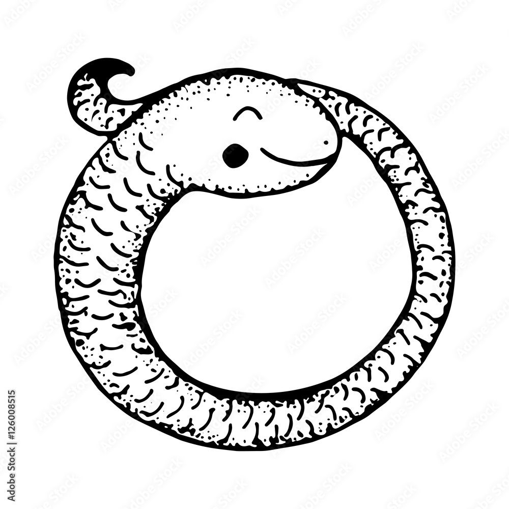 Coiled vector snake cartoon Stock Vector | Adobe Stock
