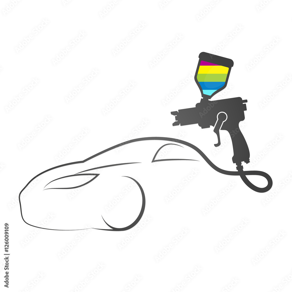 Paint spray gun auto design Stock Vector | Adobe Stock