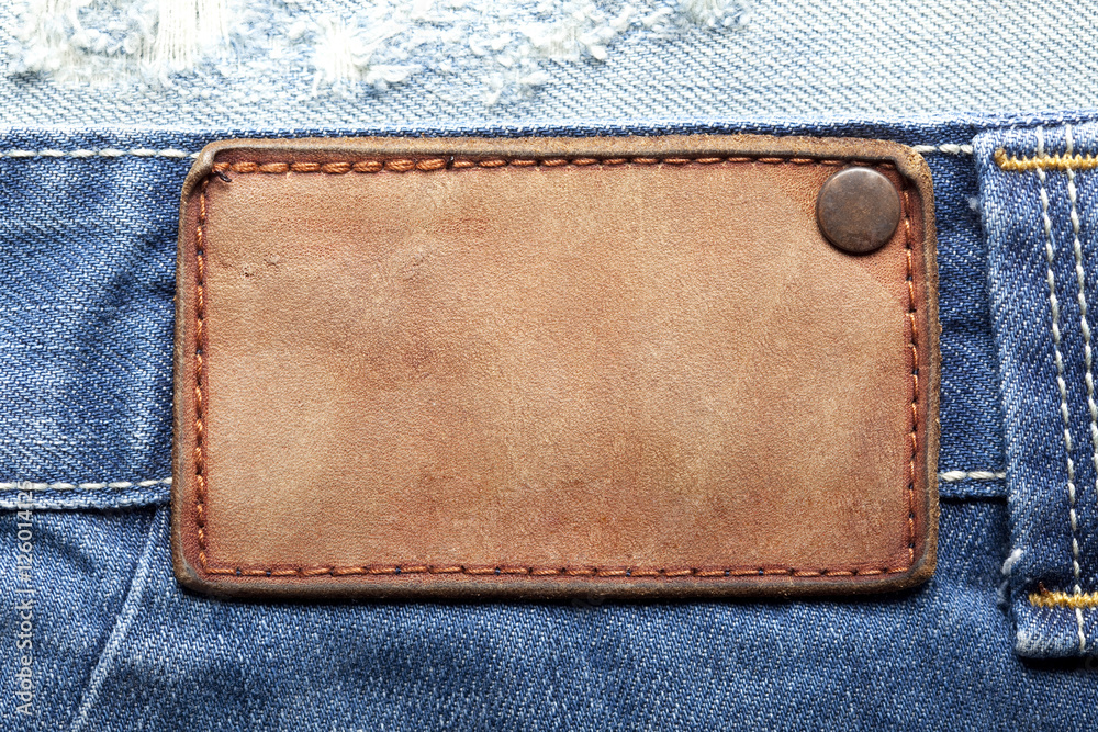 Blank label on jeans Stock Photo | Adobe Stock