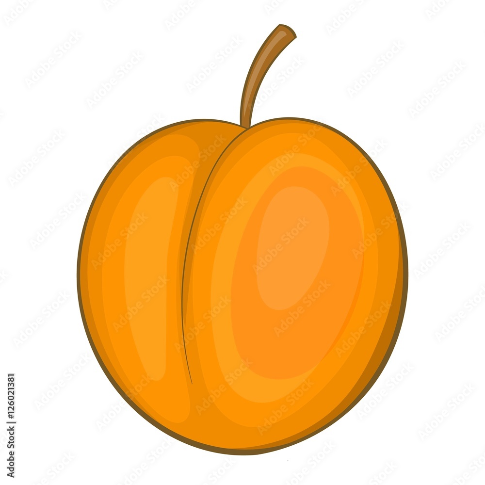Peach icon. Cartoon illustration of peach vector icon for web Stock ...