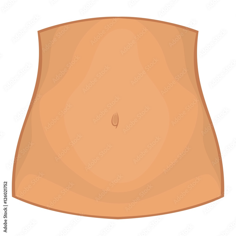 Female belly icon. Cartoon illustration of female belly vector icon for ...