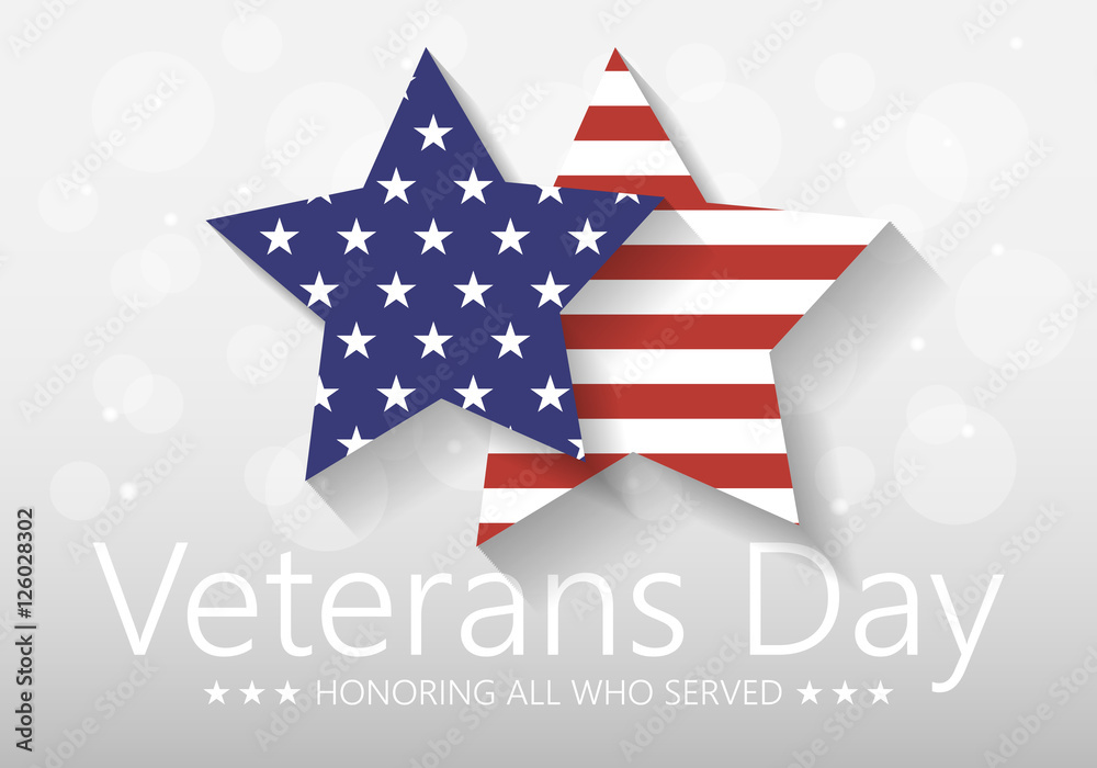 Vector illustration Veteran's day poster template Stars with U.S.A ...
