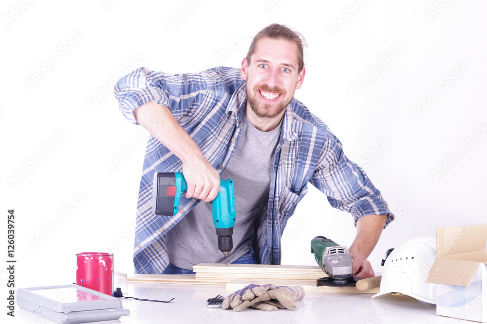 Handwerker bei der Arbeit Stock-Foto | Adobe Stock