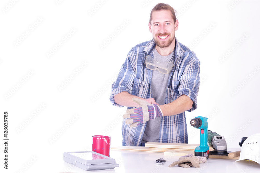 Handwerker bei der Arbeit Stock-Foto | Adobe Stock