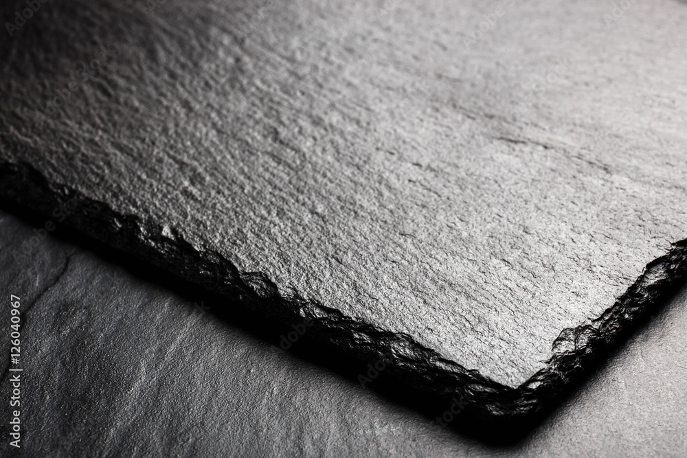 black slate board for serving with copy space, top view Stock Photo ...