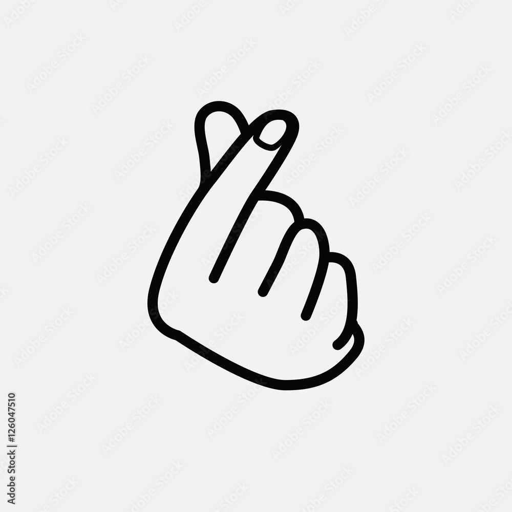 Finger heart sign icon vector Stock Vector | Adobe Stock
