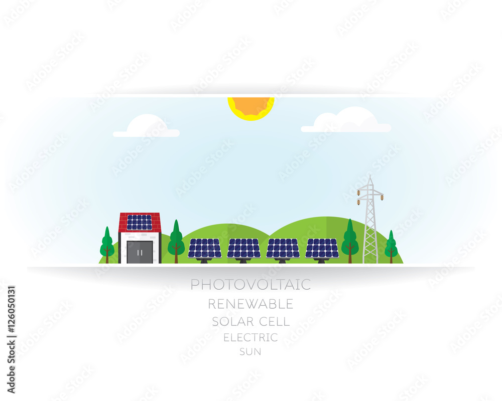 solar cell on white background Stock Vector | Adobe Stock