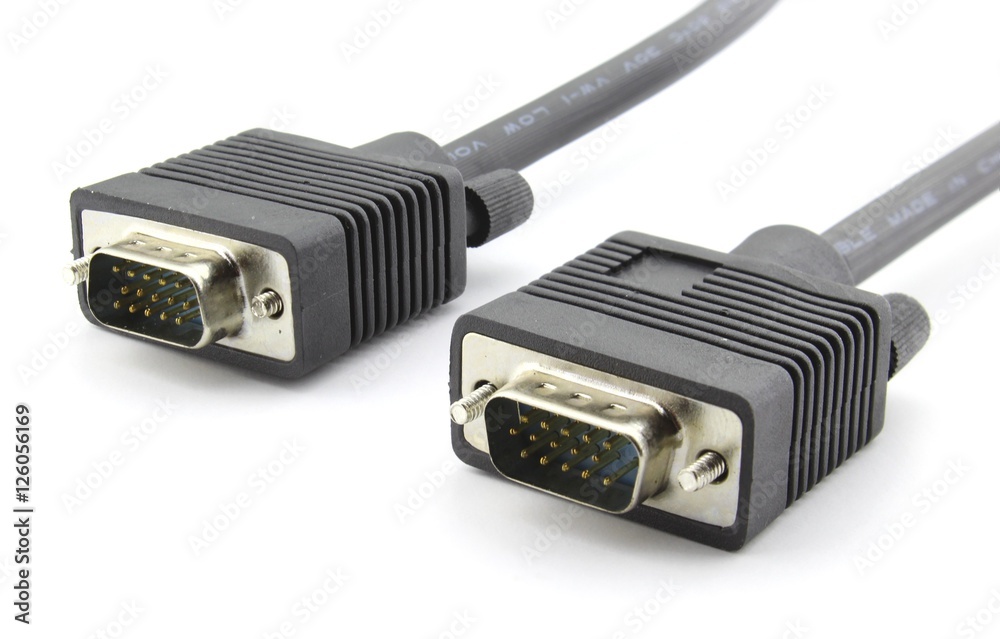 VGA monitor cable connectors Stock Photo | Adobe Stock