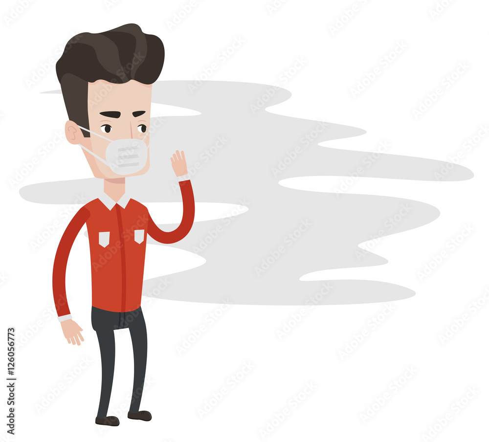 Toxic air pollution vector illustration. Stock Vector | Adobe Stock