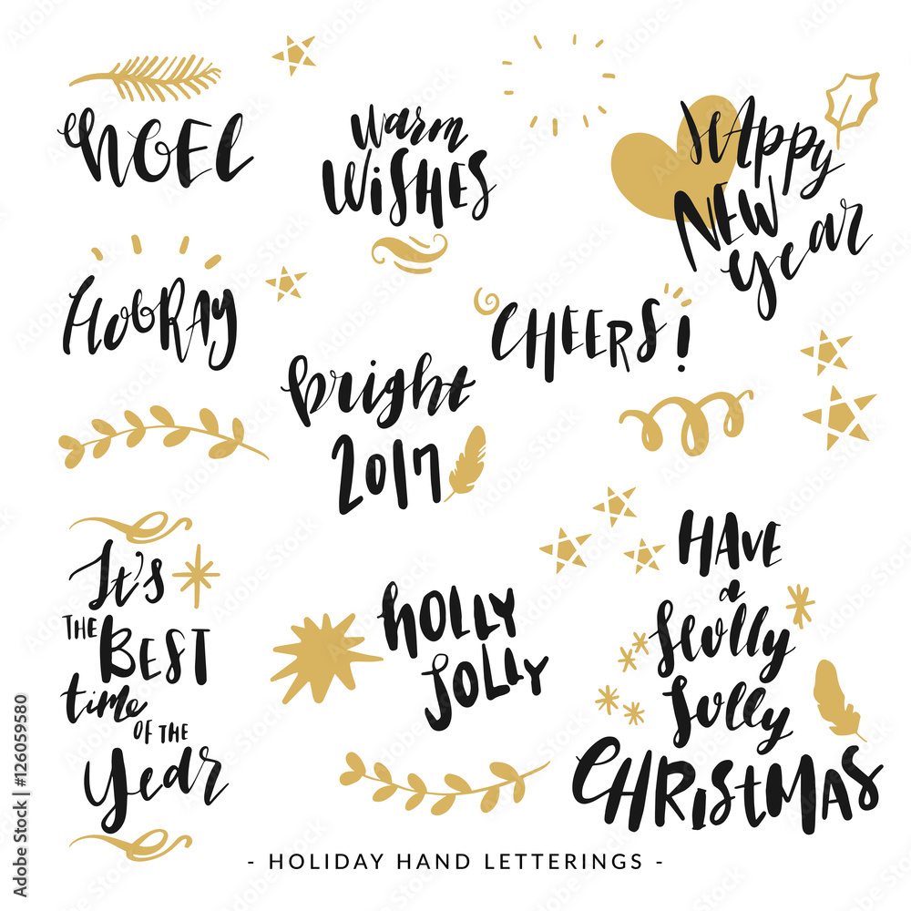 Hand drawn Holiday lettering, Christmas Quotes, Modern Calligraphy ...