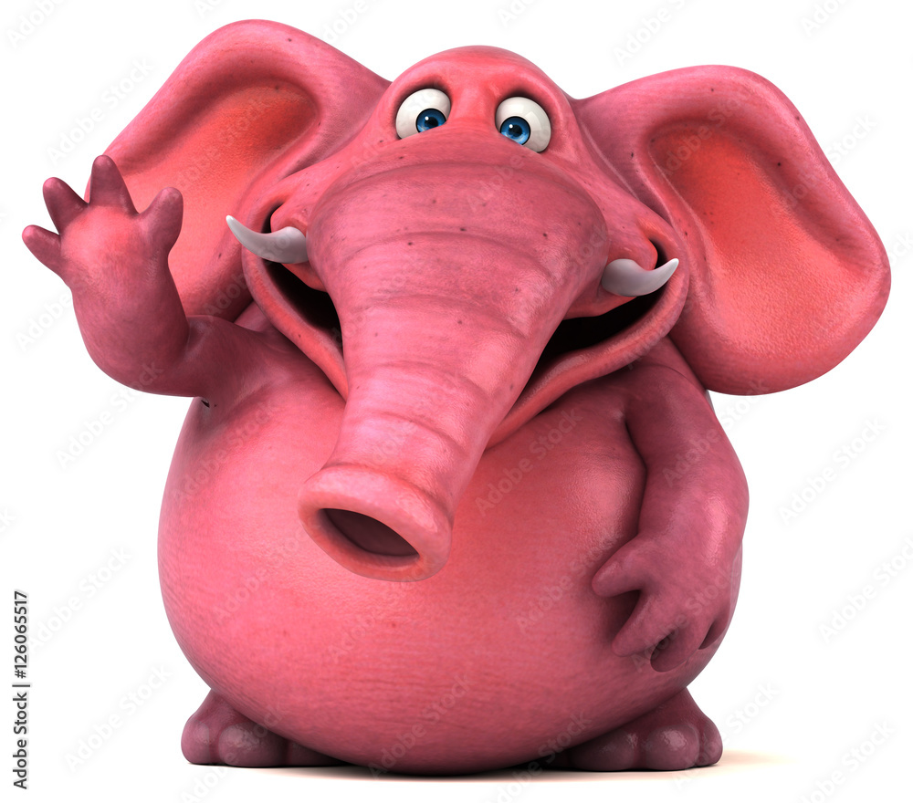Pink elephant - 3D Illustration Stock-Illustration | Adobe Stock