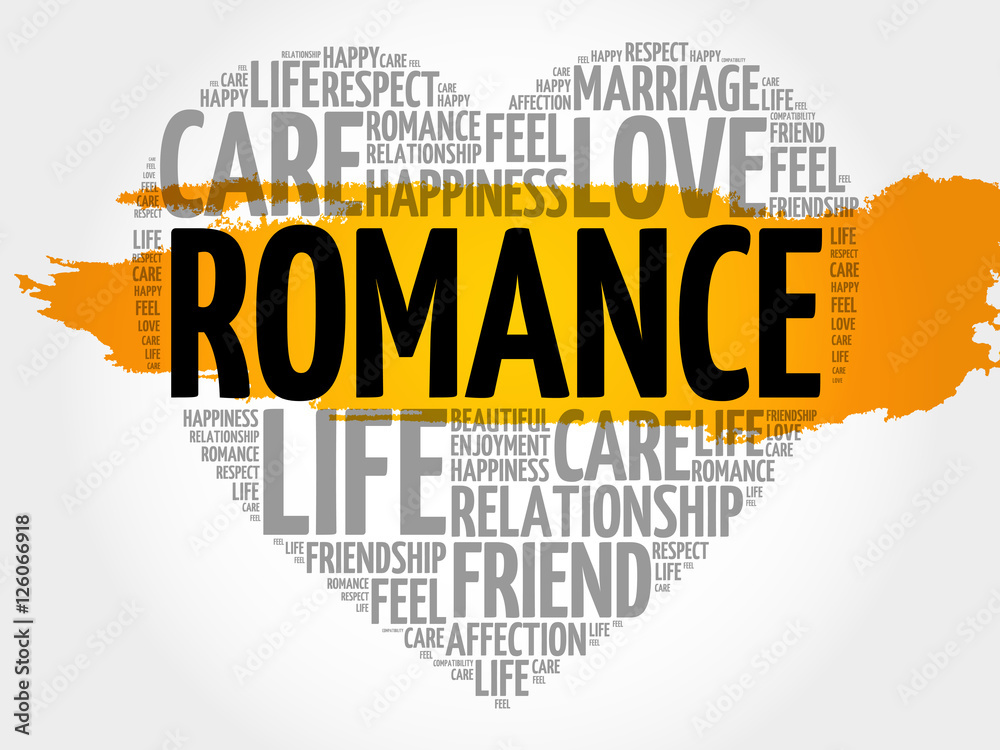 Romance word cloud collage, heart concept background Stock Vector ...