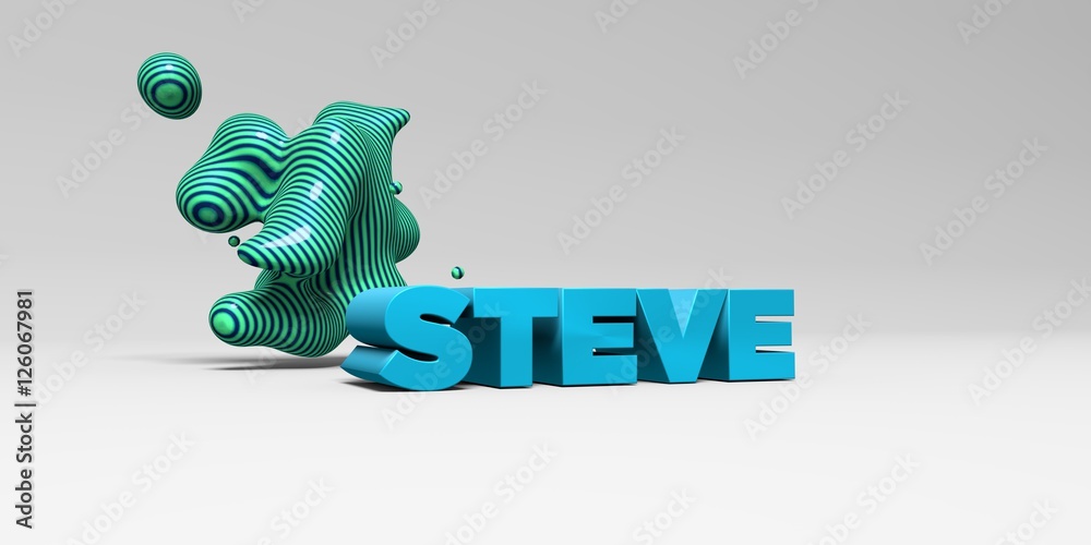 STEVE - color type on white studiobackground with design element - 3D ...