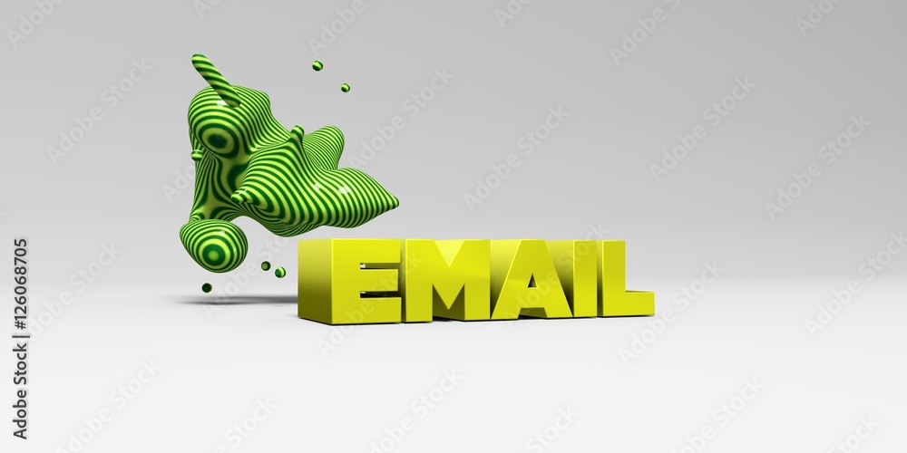 EMAIL - color type on white studiobackground with design element - 3D ...