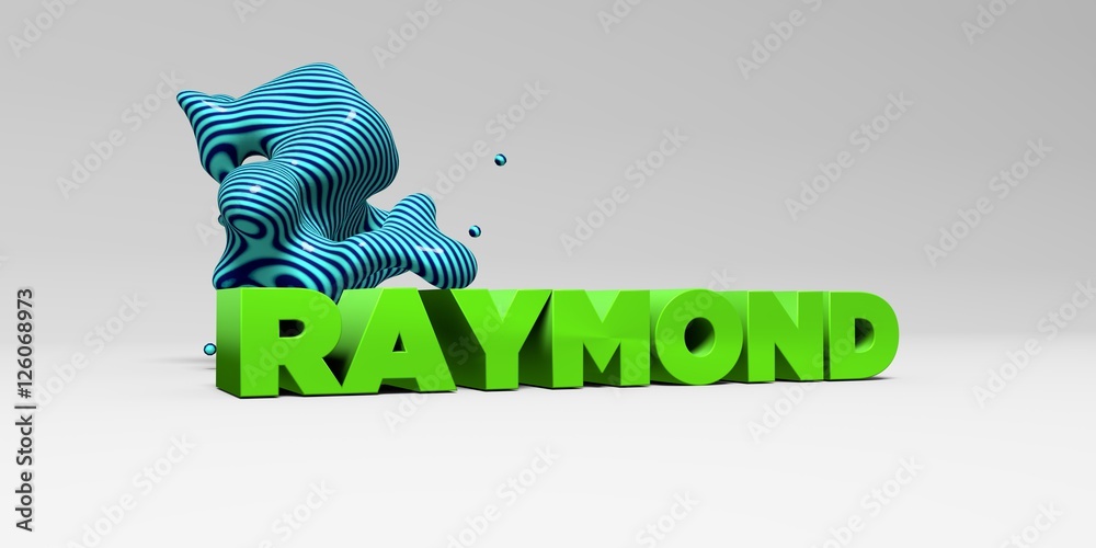 RAYMOND - color type on white studiobackground with design element - 3D ...