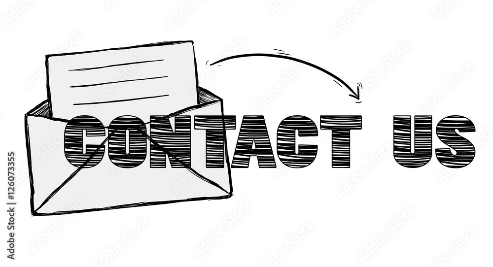 Hand drawn contact icons illustration Stock Photo | Adobe Stock