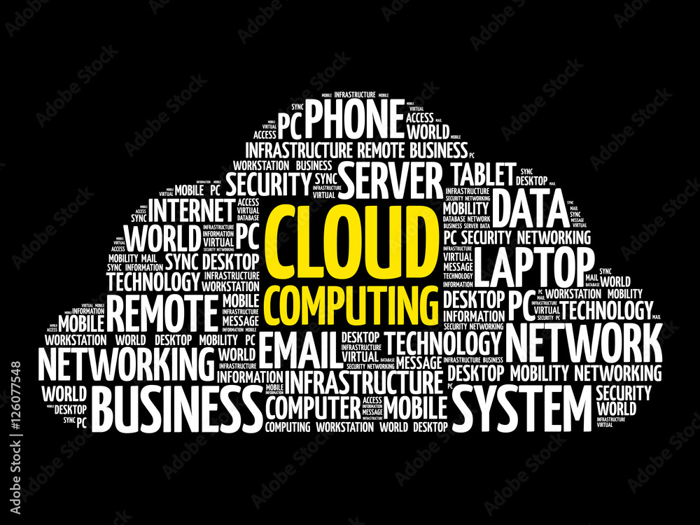 Cloud Computing word cloud collage, technology concept background Stock ...