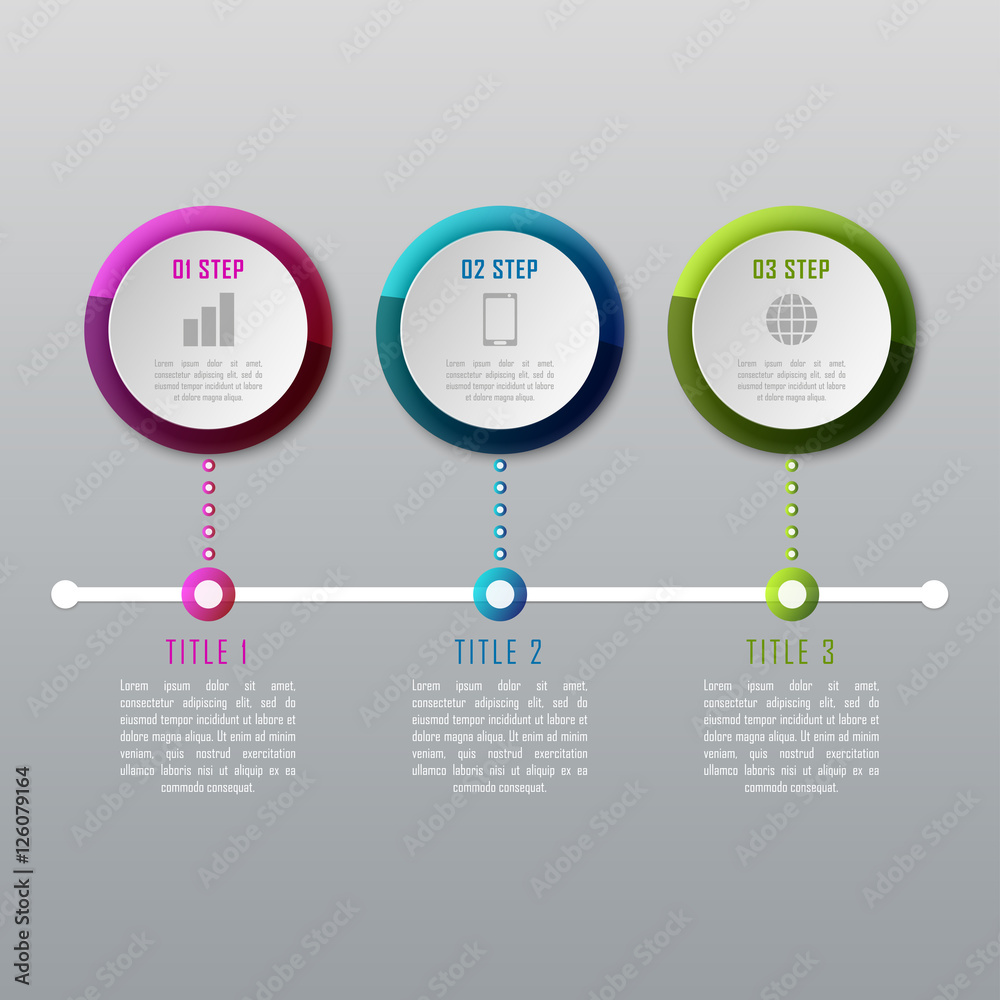 Three steps timeline infographics. Infographic timeline template can be ...