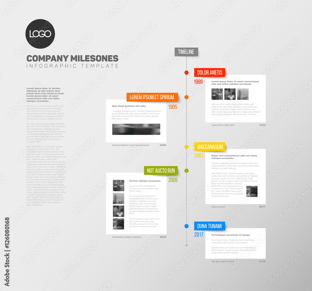 Fototapeta mapa świata dla dzieci Vector Infographic timeline report template | Fototapety dla ...