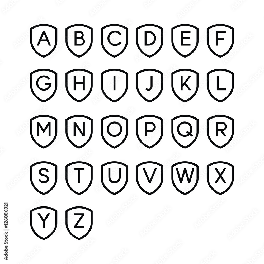 Shield alphabet logo vector Stock Vector | Adobe Stock