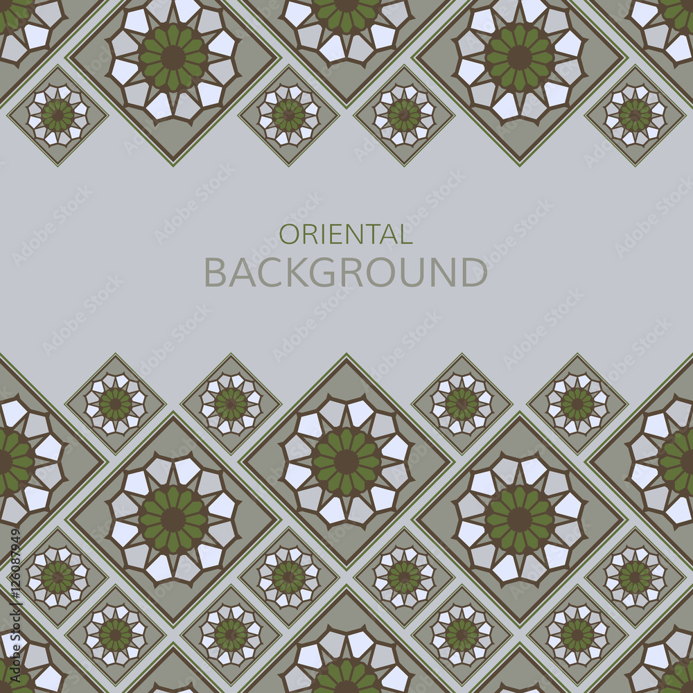 Vector geometric frame oriental style. Seamless vector borders for ...